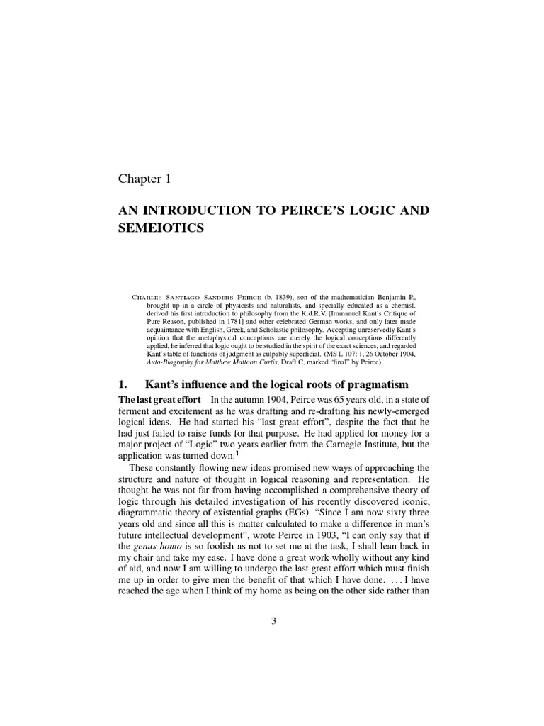 An Introduction To Peirce's Logic and Semeiotics. | PDF | Charles ...