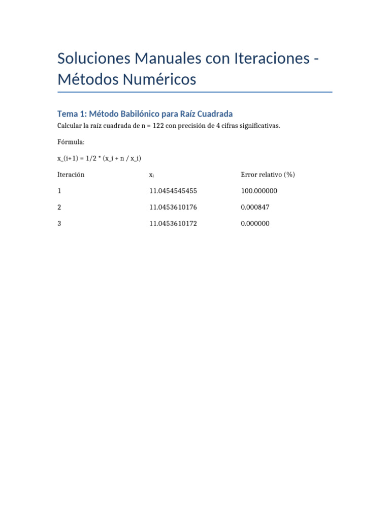 Métodos Numéricos y Iteraciones | PDF