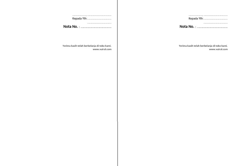 Contoh Nota Toko Kosongan | PDF