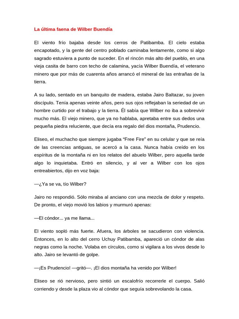 La última faena de Wilber Buendía | PDF
