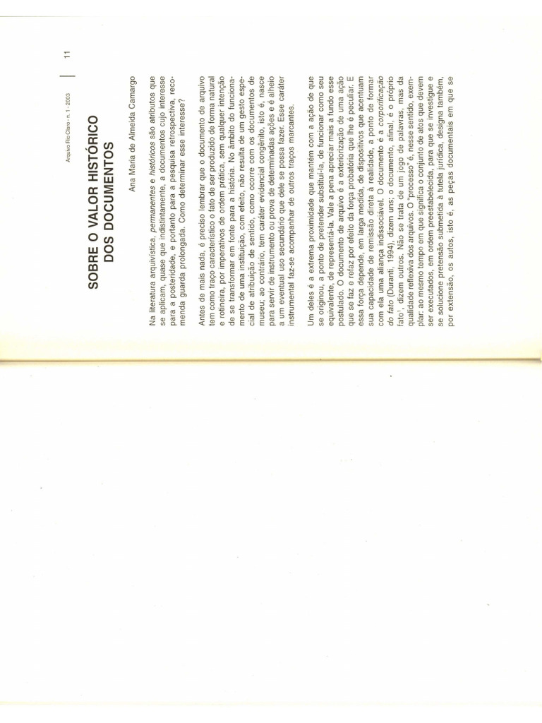 Sobre o Valor Historico Dos Documentos | PDF