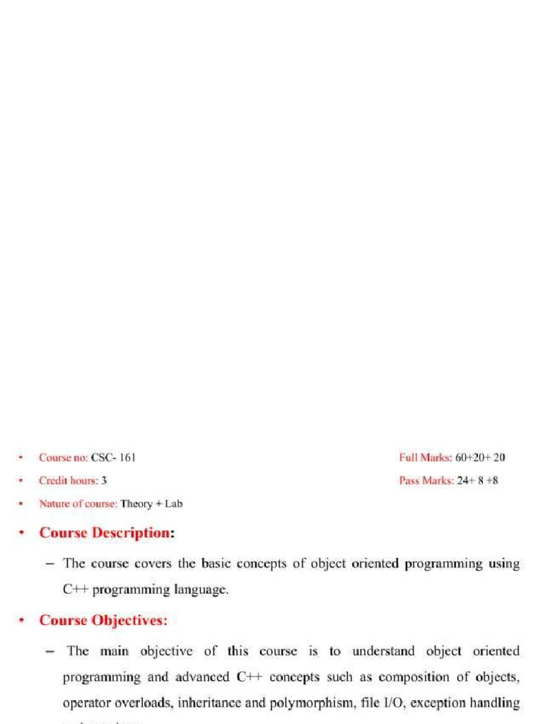 Unit-1 Overview of OOP | PDF