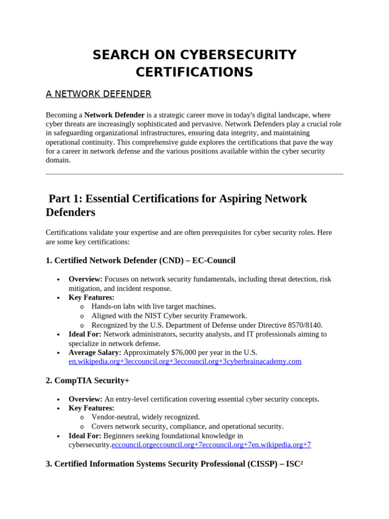 Search On Cybersecurity Certifications | PDF | Security | Computer Security