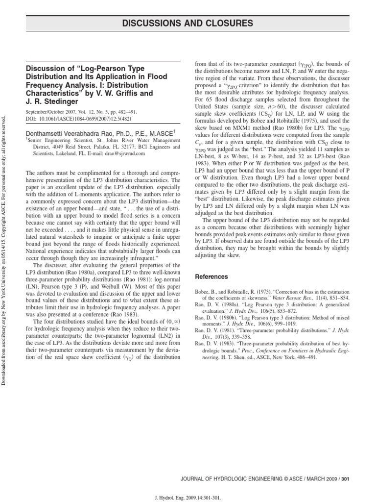 Discussion of Log Pearson Type Distribut | PDF | Skewness | Statistical ...