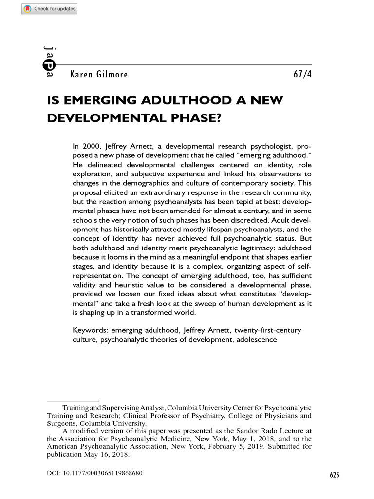 Is Emerging Adulthood A New Developmental Phase | PDF | Psychoanalysis ...