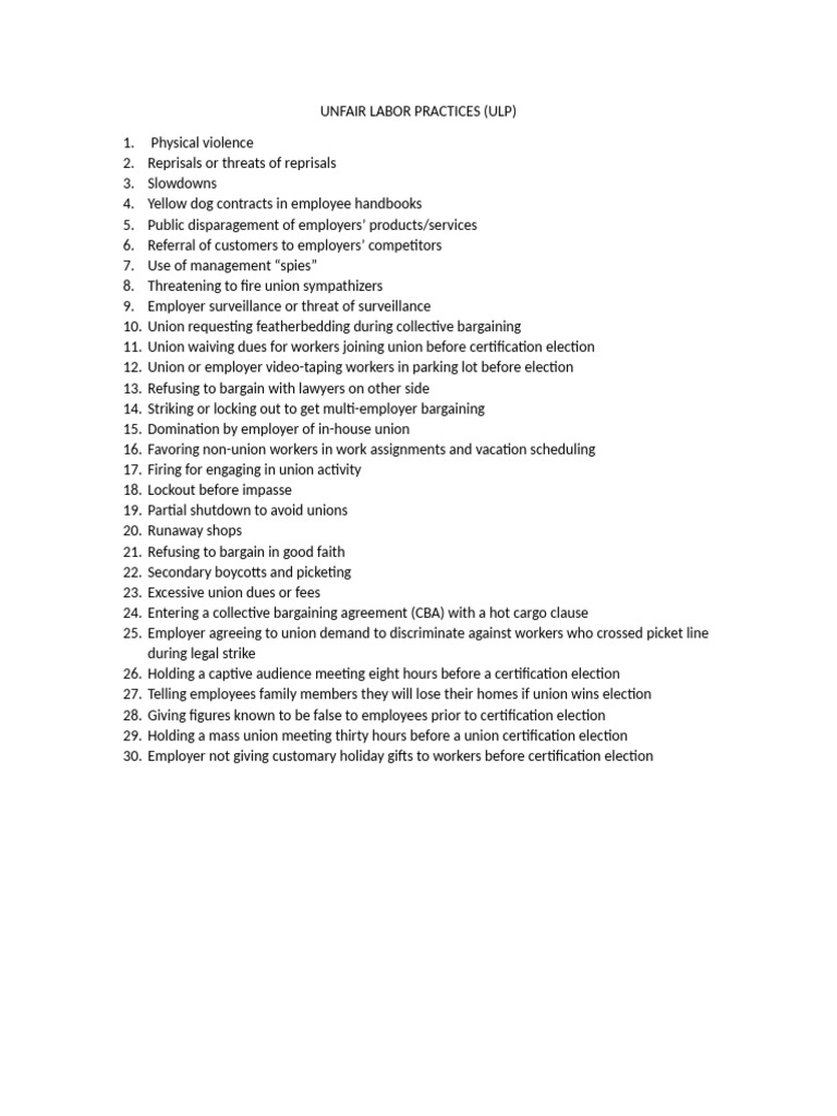 Unfair Labor Practices | PDF