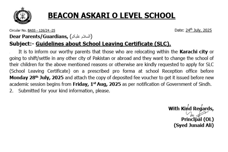 SLC Application Guidelines for Parents | PDF
