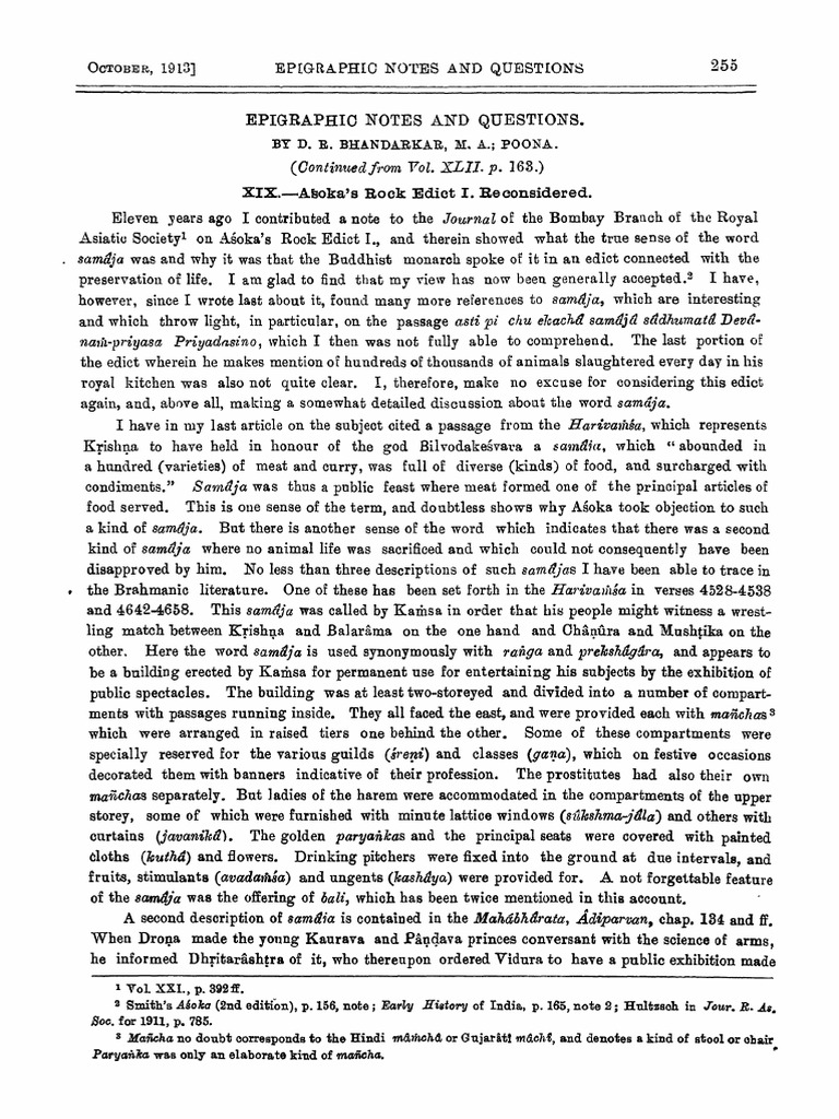 1913 Asoka's Rock Edict I Reconsidered Bhandarkar IA 42 1913 | PDF