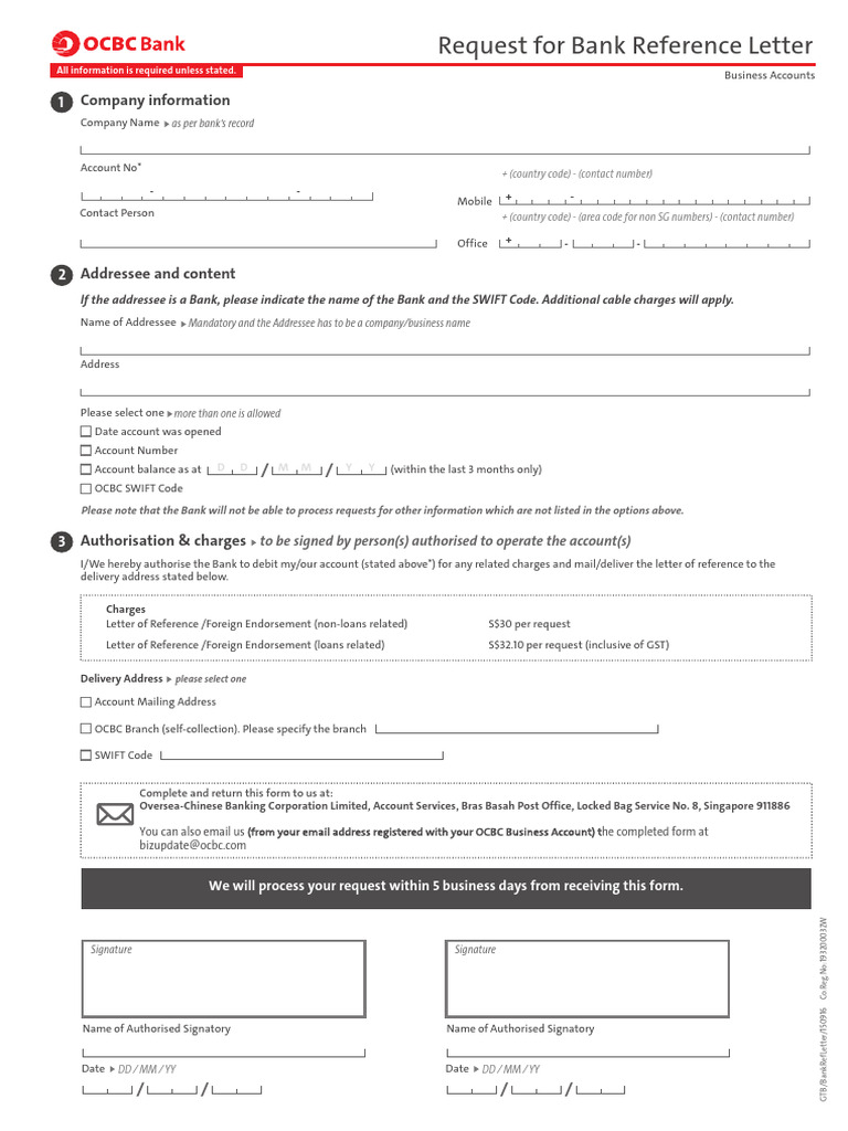 OCBC Request-For-Bank-Reference-Letter | PDF | Public Services