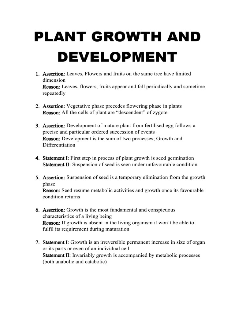 Plant Growth and Development | PDF | Root | Organisms
