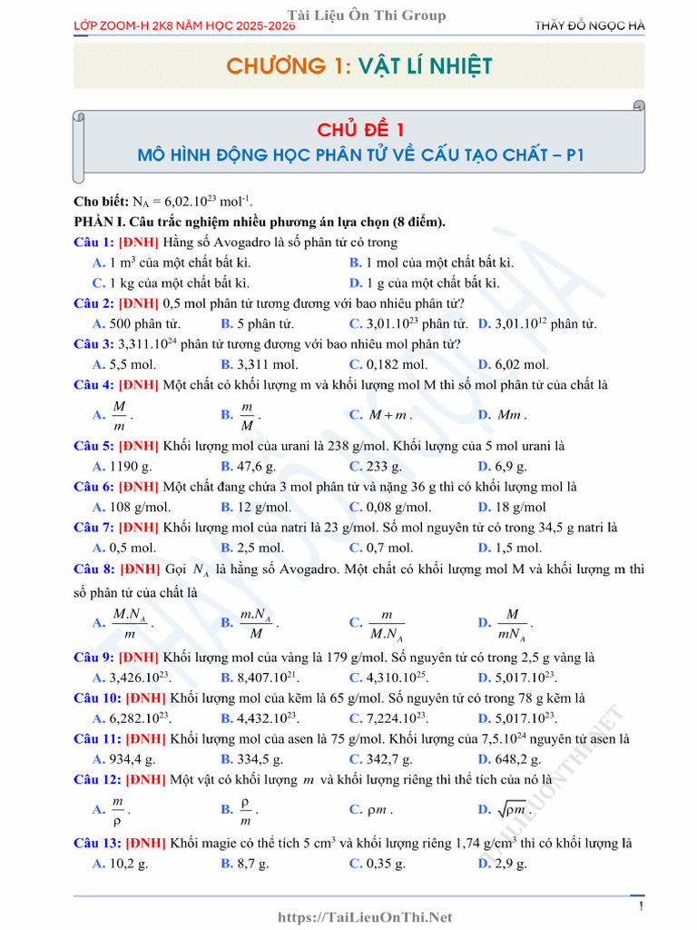 BTVN B01 Zoom-H 2K8 2025-2026 | PDF