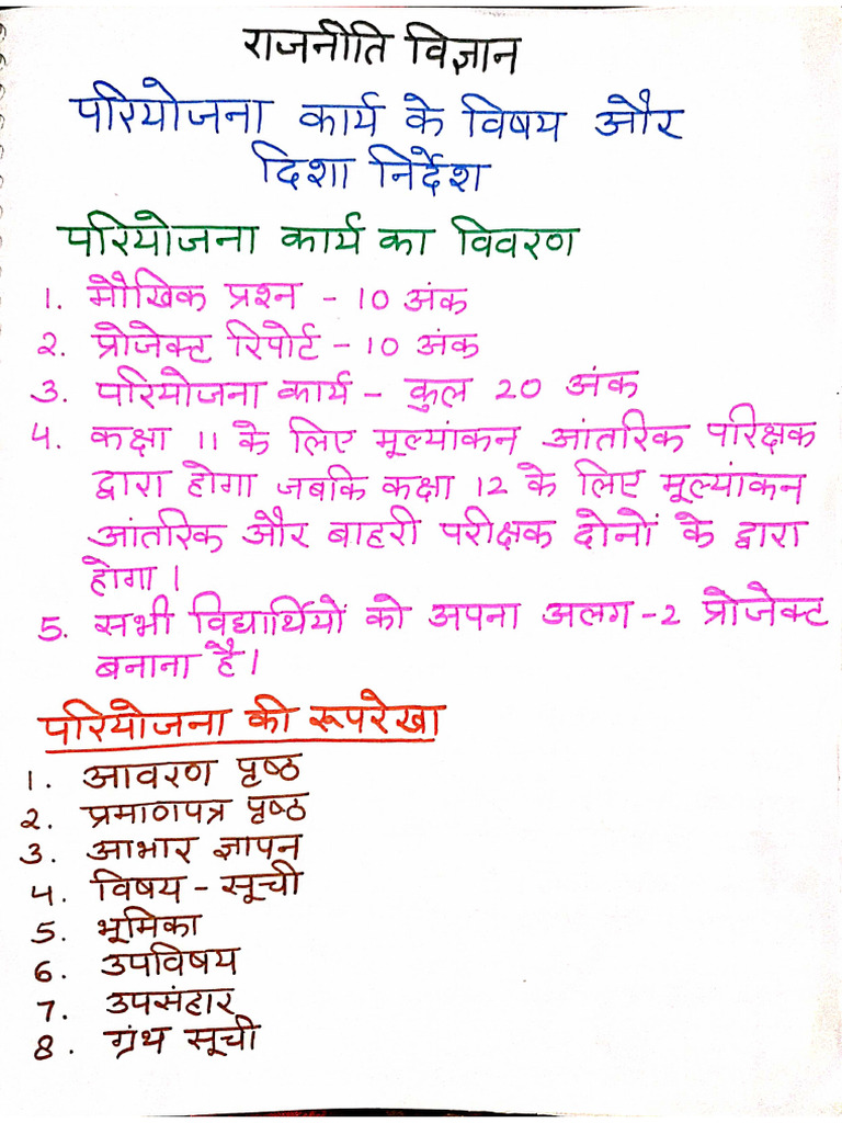 Class 12th Project Work (Political Science) | PDF