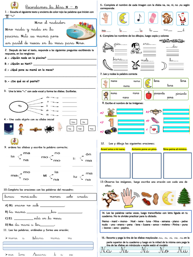 Aprendo Leer y Escribir Con N-N | PDF