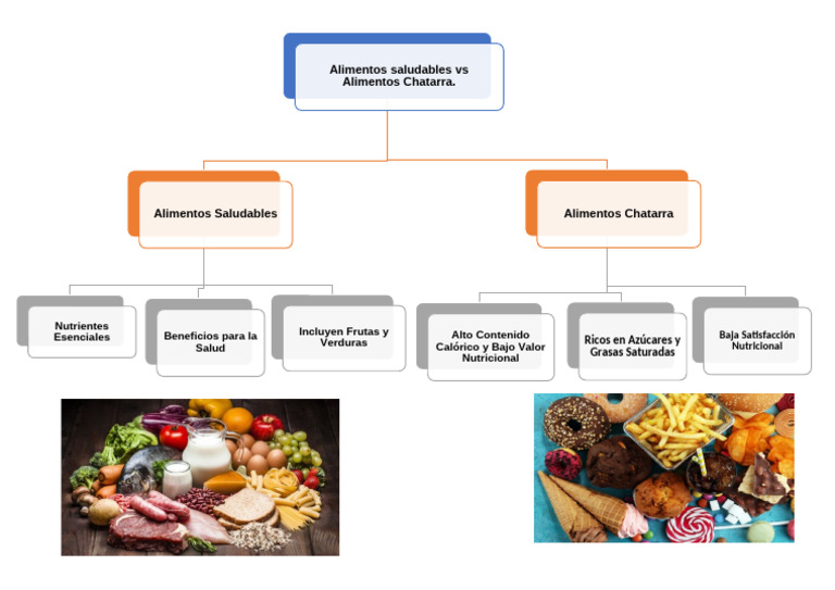 Mapa Conceptula Alimentos Sanos Vs Chatarra | PDF