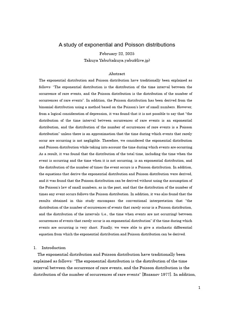 Exponential and Poisson Distributions - 03 | PDF | Poisson Distribution ...
