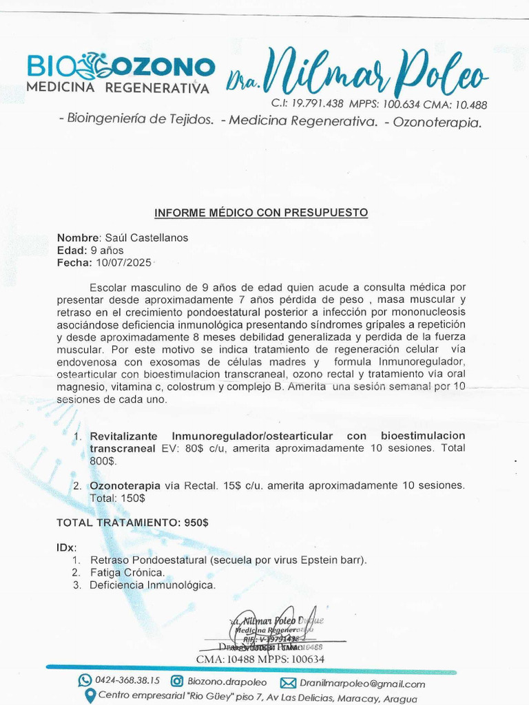 Informe Medico | PDF