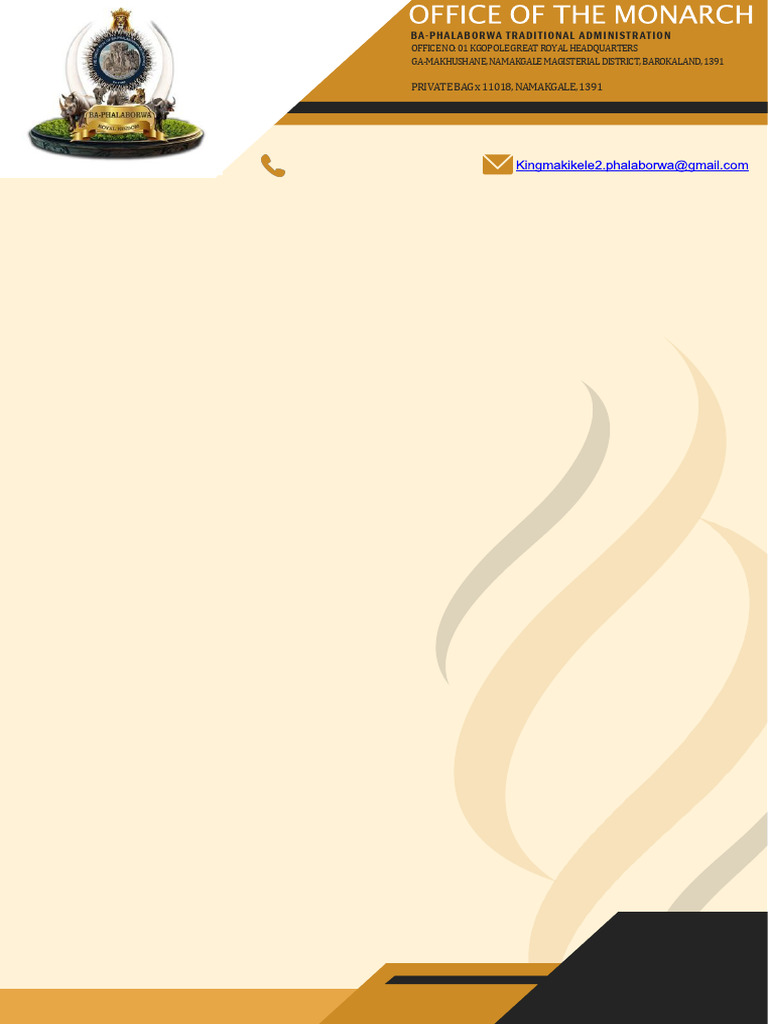 Ba Phalaborwa Royal Kingdom Letterhead | PDF