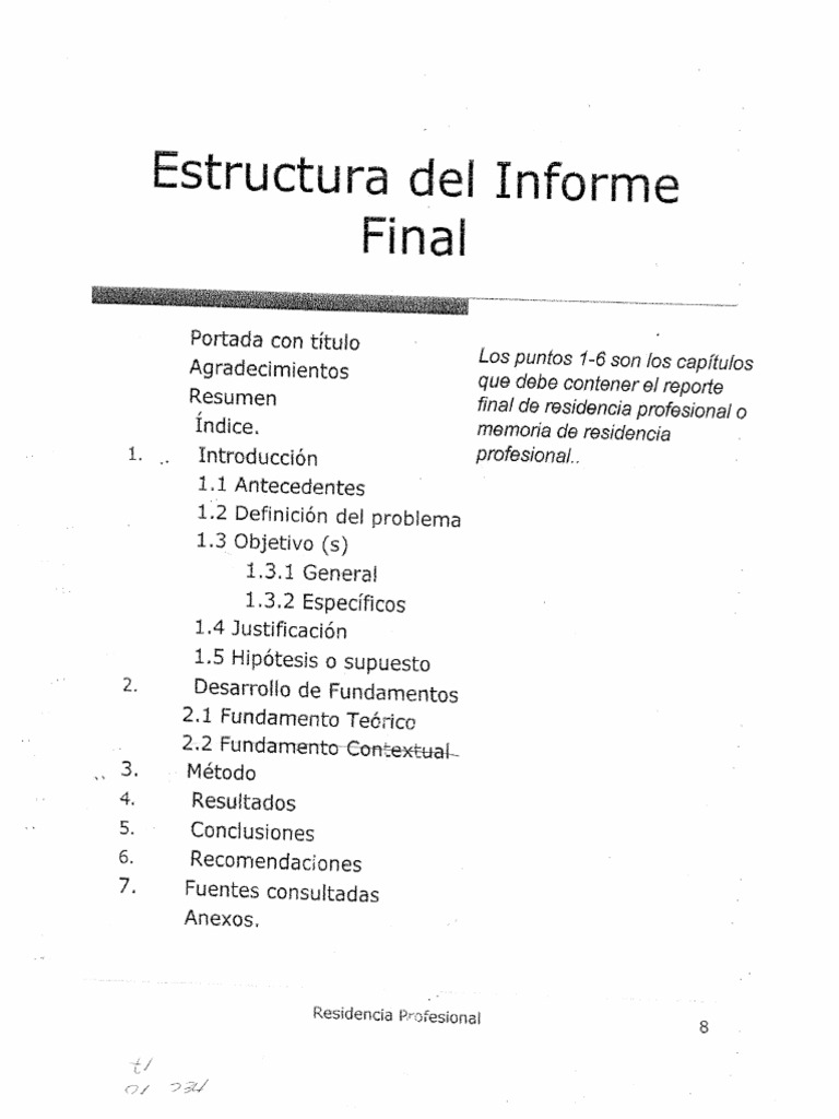 Estructura Del Informe Final | PDF