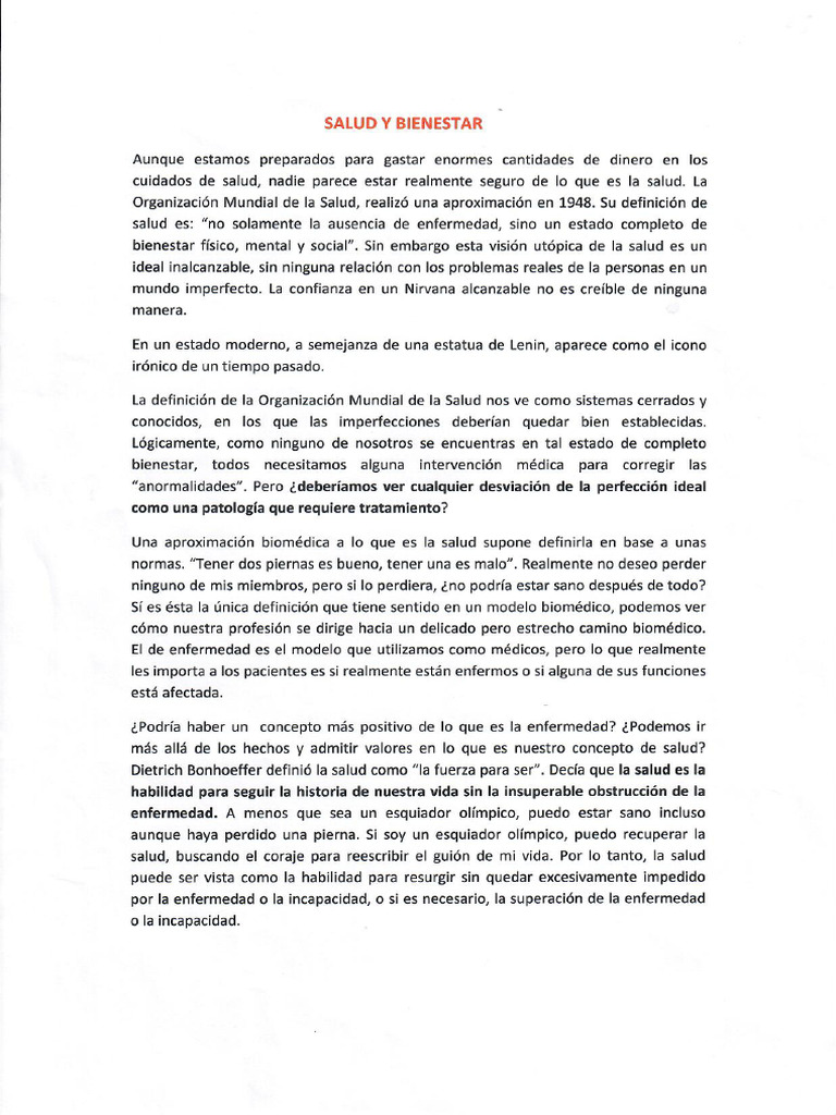 Salud y Bienestar | PDF