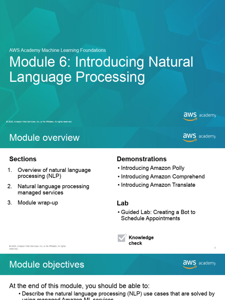 AcademyMachineLearningFoundations en ILT 06 | PDF | Amazon Web Services | Machine Learning