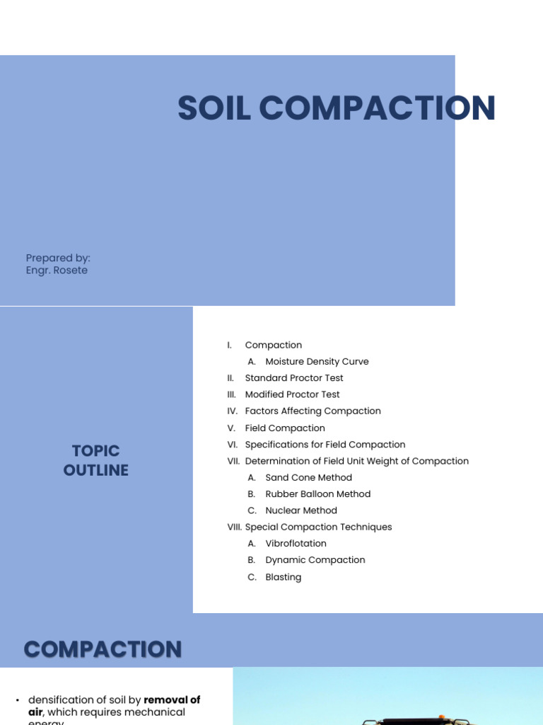Lecture 5 - Soil Compaction | PDF | Density | Soil