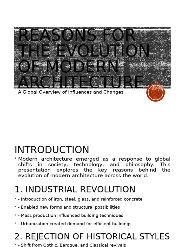 Reasons For Evolution of Modern Architecture | PDF | Design ...