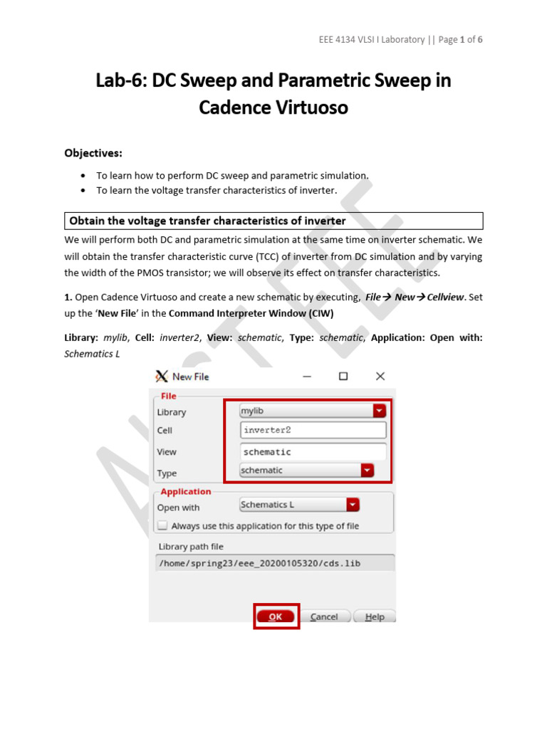 DC and Parametric Sweep in Cadence | PDF | Power Inverter | Mosfet