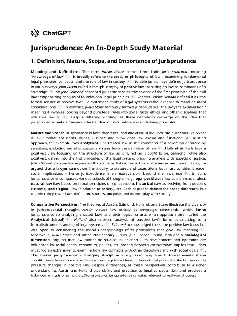 Jurisprudence - An In-Depth Study Material | PDF | Jurisprudence ...