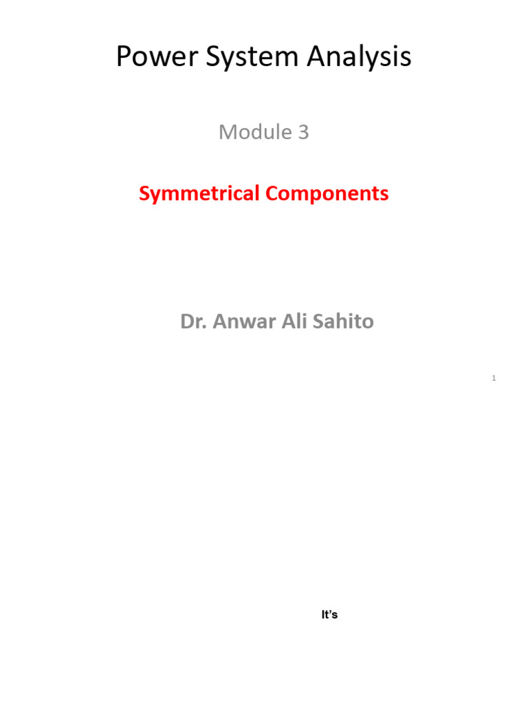 Symmetrical Components in Power Systems | PDF | Physical Quantities ...