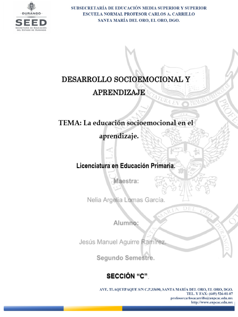 Educación Socioemocional en el Aprendizaje | PDF | Las emociones ...