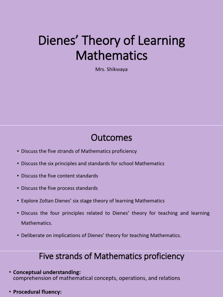 Dienes' Learning Theory in Mathematics | PDF | Learning Disability ...