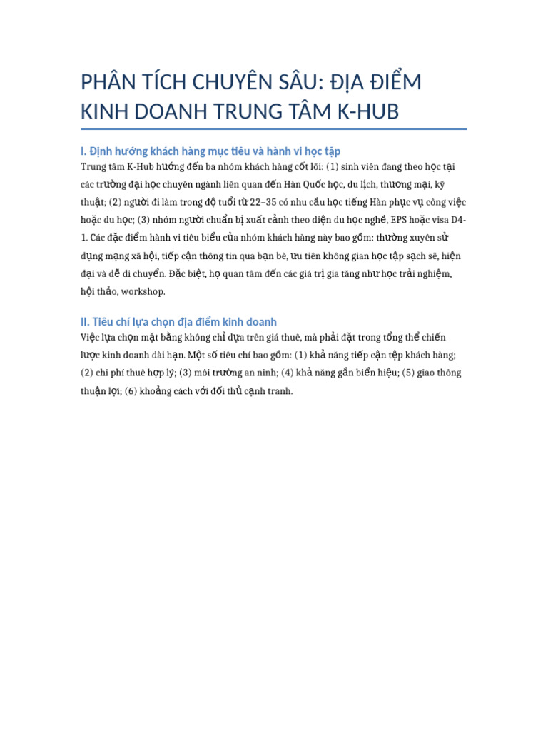 Phan Tich Dia Diem KHUB | PDF