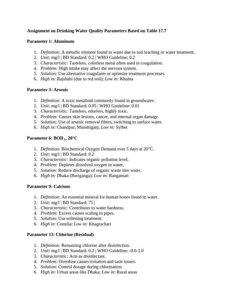 Drinking Water Quality Parameters Analysis | PDF | Water | Magnesium