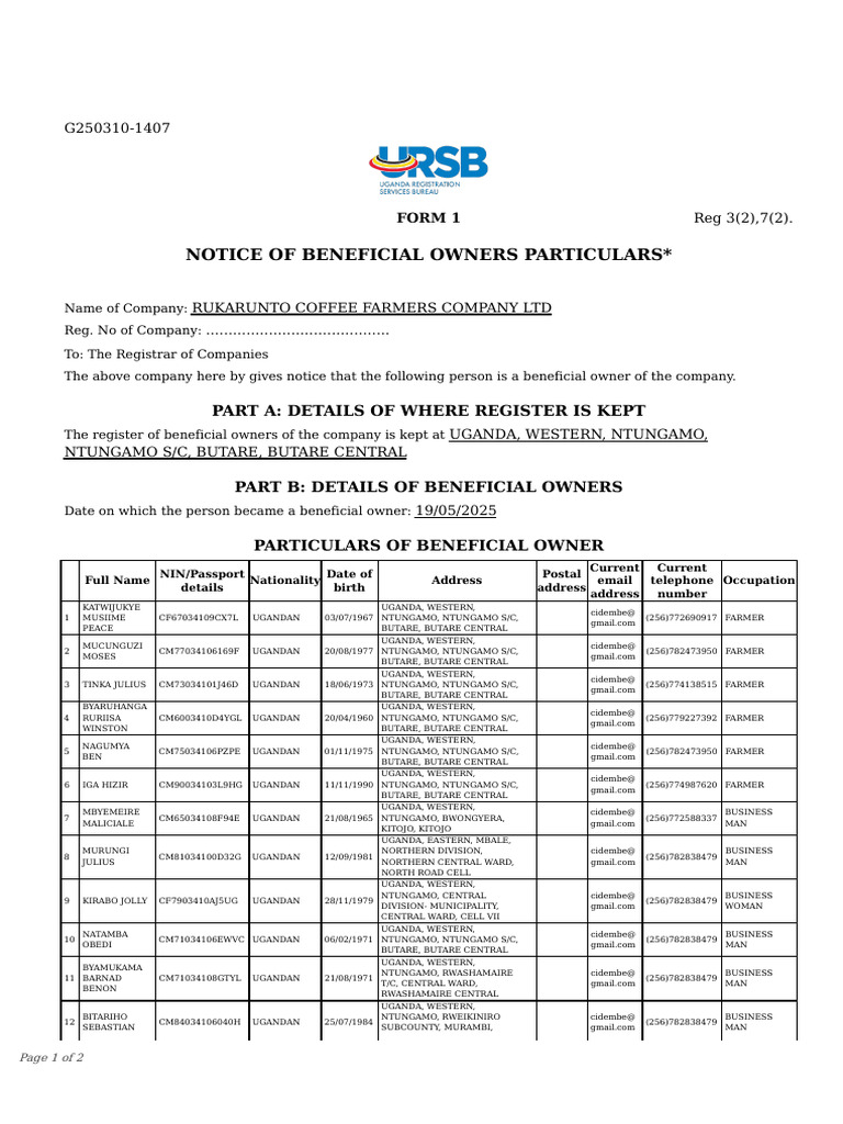 Beneficial Ownership Form | PDF