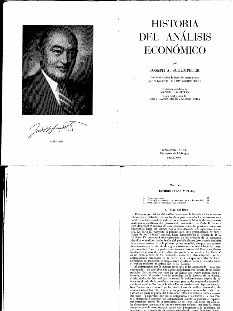 Schumpeter, Historia Del Análisis Económico | PDF