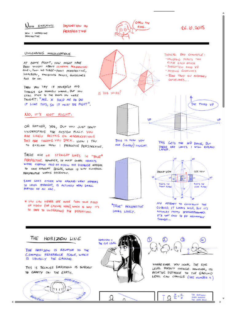 Nsio's Guide to Distortion Art | PDF | Perspective (Graphical) | Horizon