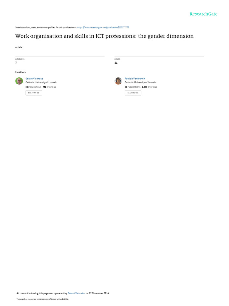 Work Organisation and Skills in ICT Professions TH | PDF | Employment ...