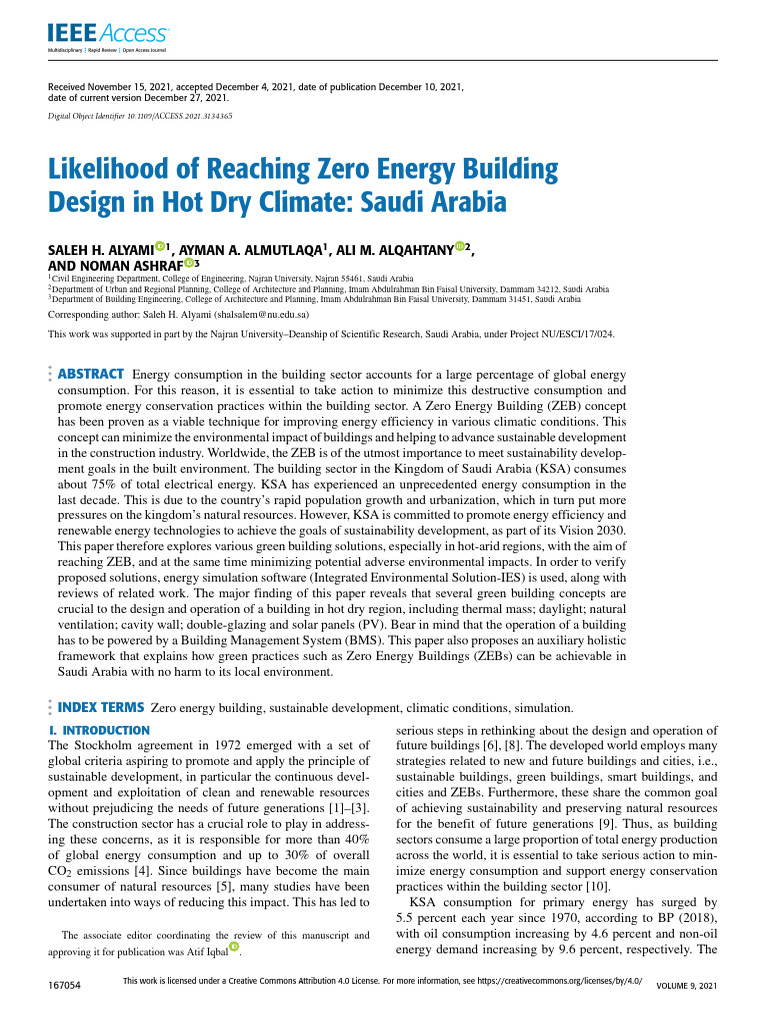 Likelihood of Reaching Zero Energy Building Design in Hot Dry Climate ...