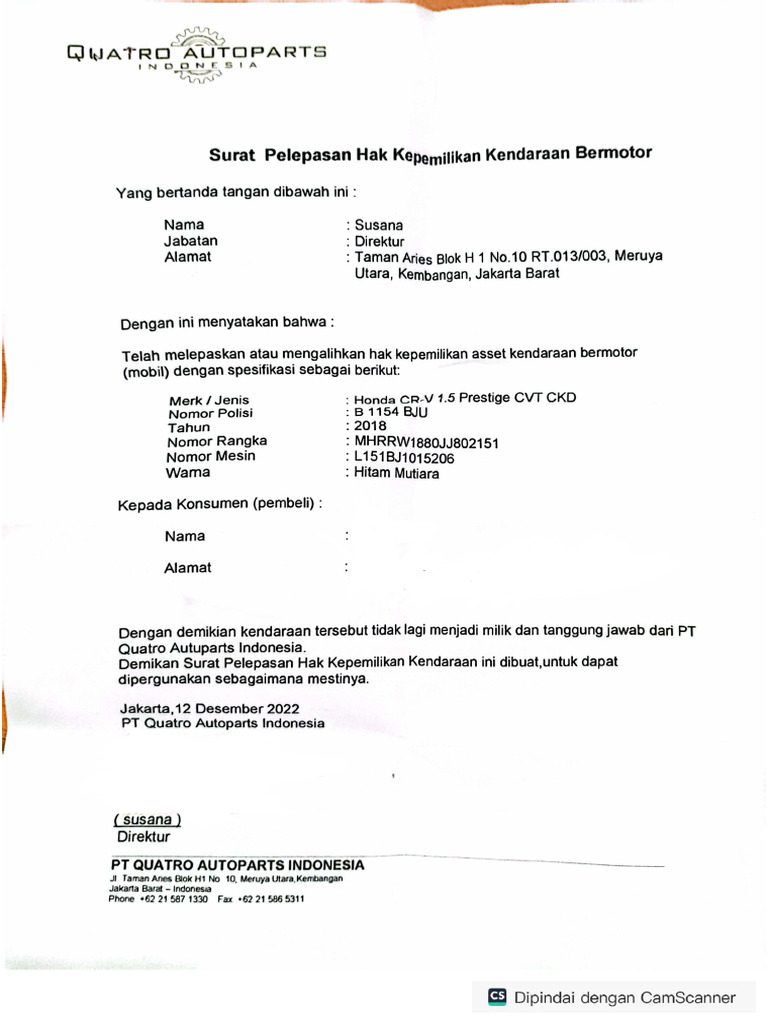 Surat Pelepasan | PDF