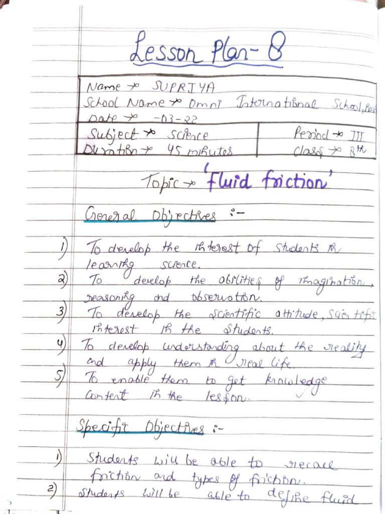Fluid Friction: Class 8 Overview | PDF