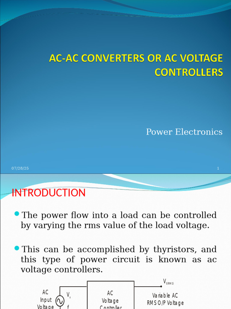 AC Voltage Controllers Overview | PDF | Alternating Current | Power ...