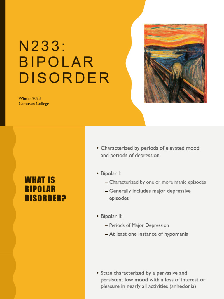 N233 Bipolar - Affective (Mood) Disorders STUDENT POWERPOINT | PDF ...