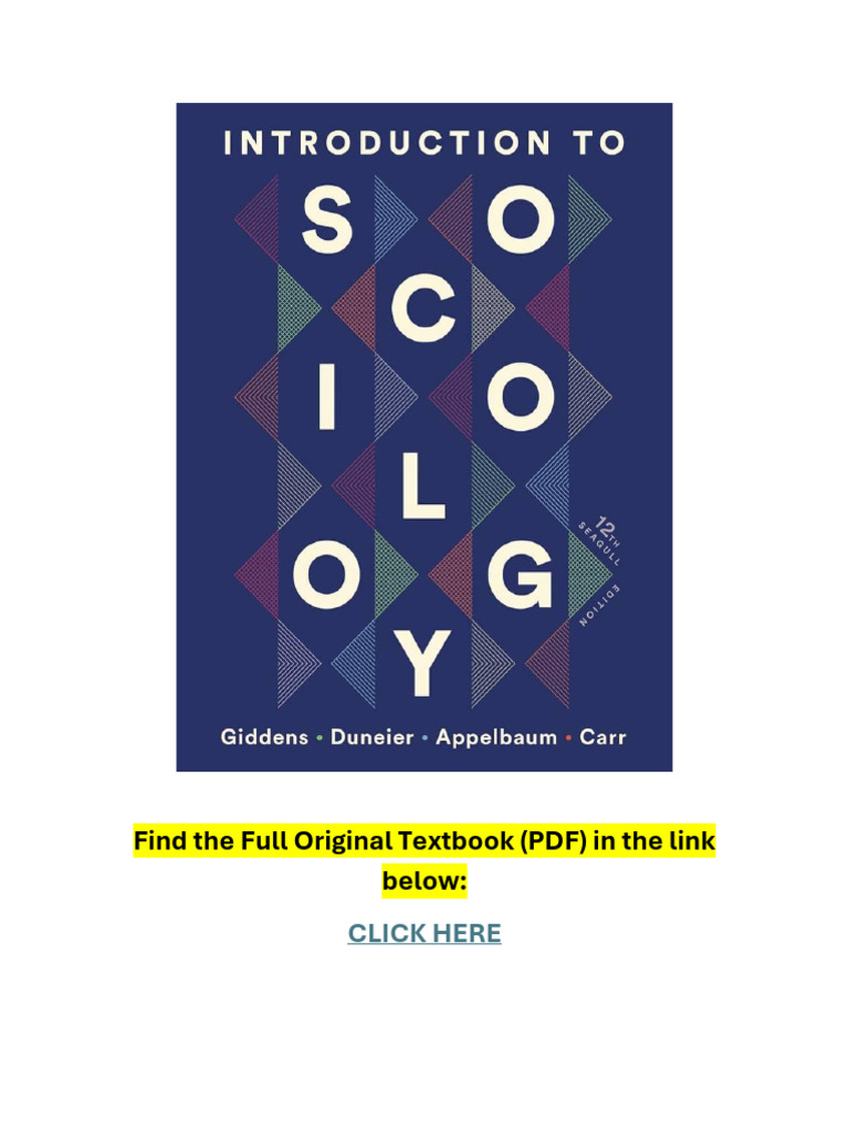 Introduction to Sociology: 12th Edition PDF | PDF | Sociology ...