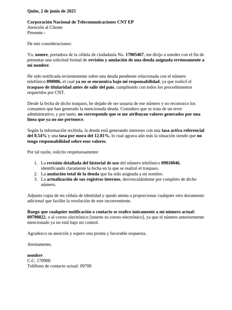 Carta de Denuncia CNT | PDF