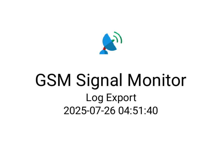 GSM Signal Monitor Export 175348030041183 | PDF