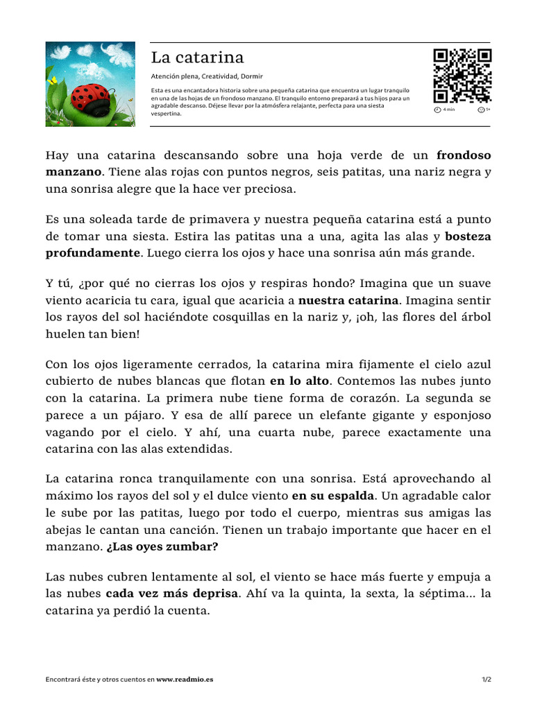 La catarina y su siesta primaveral | PDF