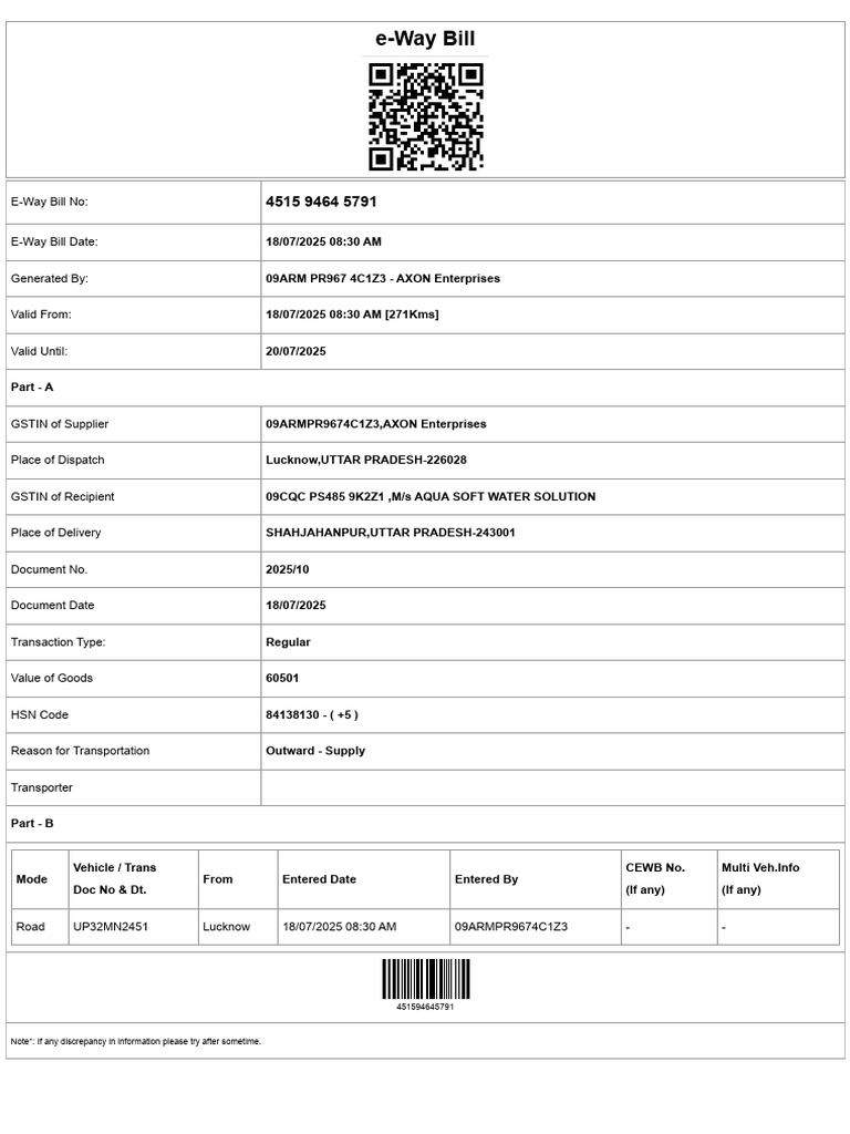 E-Way Bill System | PDF