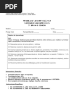 Prueba Diagnóstica Matemáticas 2° Grado | PDF | Sustracción | Rectángulo