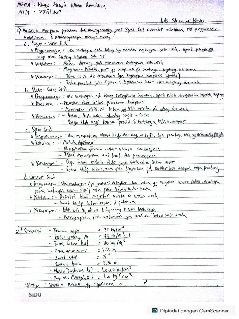 Wildan (22171010P) - UAS - Struktur Kayu | PDF