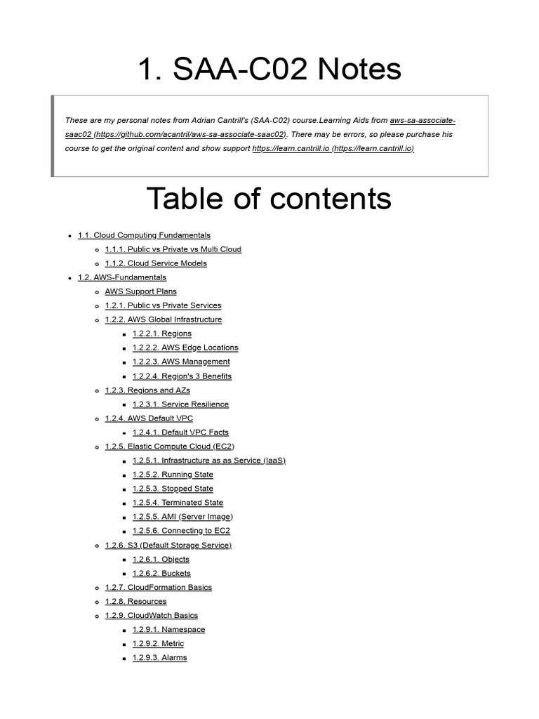Aws Full Notes | PDF | Domain Name System | Software As A Service